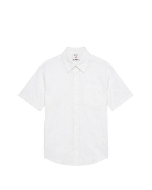 CASABLANCA Chest-Pocket Shirt in White for Men | Lyst UK