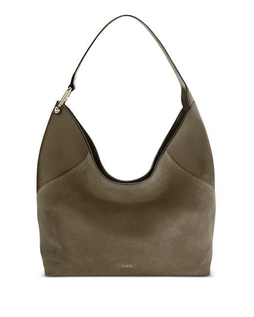 Furla Lara Arch Logo Shoulder Bag in Grey | Lyst UK