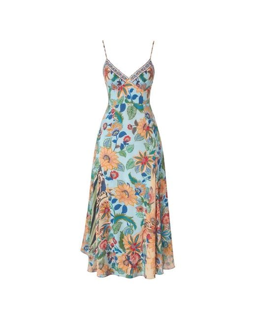 FARM Rio Delhi Floral Sleeveless Maxi Dress in Blue | Lyst