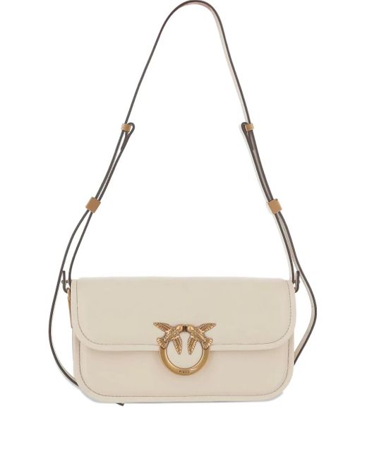 Pinko Love Box Shoulder Bag in Natural | Lyst UK