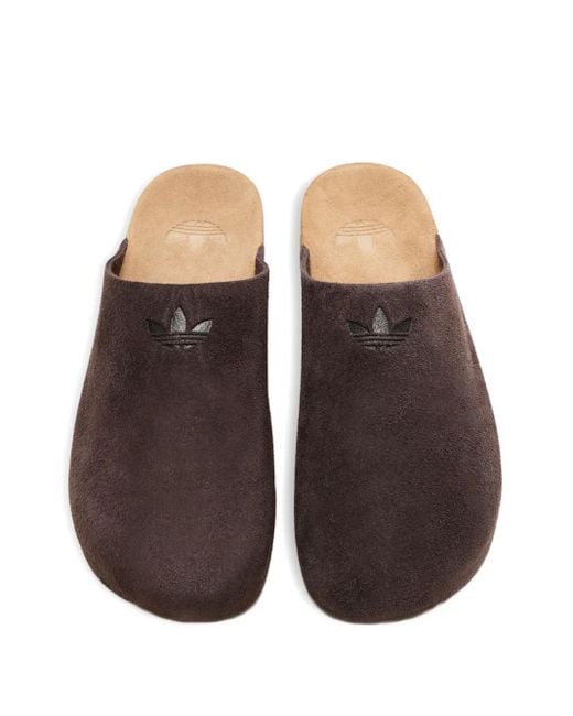 adidas Adimule Suede Logo Mules in Brown | Lyst