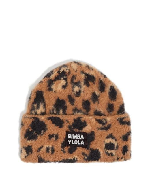 Bimba Y Lola Leopard Logo Hat in Brown | Lyst UK