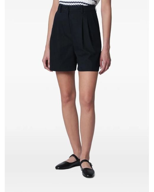 DUNST Double-Pleated Bermuda Shorts in Black | Lyst UK