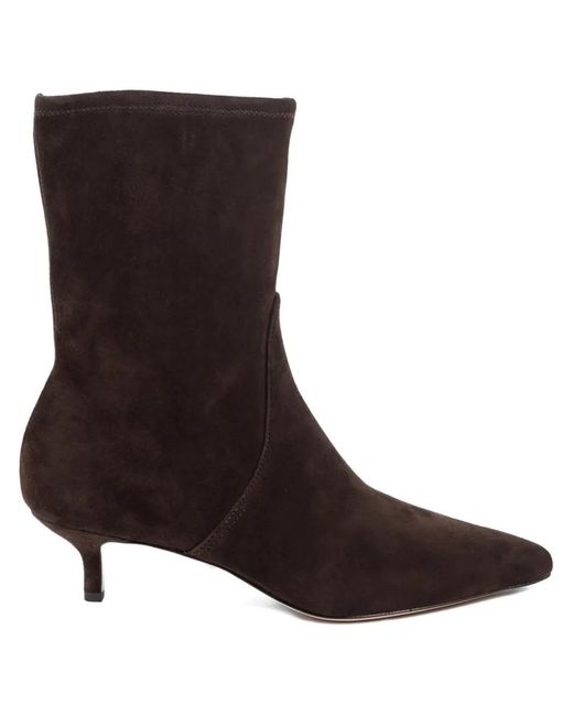 Veronica Beard Lisa Zip Point-Toe Boots in Brown | Lyst UK
