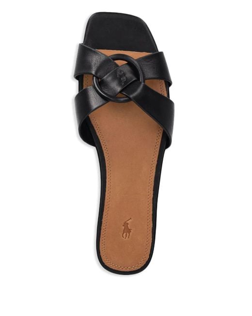 Polo Ralph Lauren O-Ring Slides in Black | Lyst