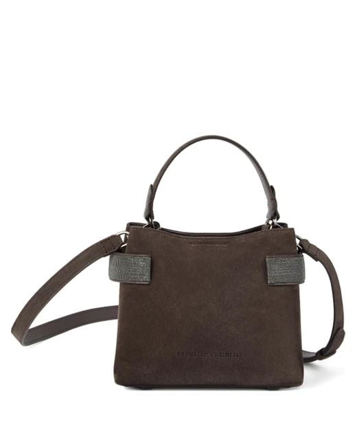 Brunello Cucinelli Small Essence Tote Bag in Brown | Lyst UK