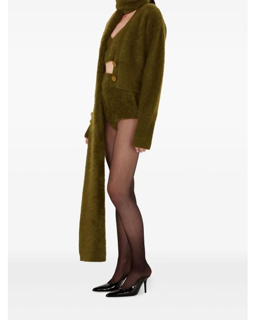 Galvan London Cropped Cardigan in Green | Lyst