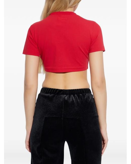 Vetements Embroidery Crop Top in Red | Lyst UK