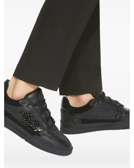 Kurt Geiger Kingsland Lizard Embossed Sneakers in Black for Men | Lyst UK