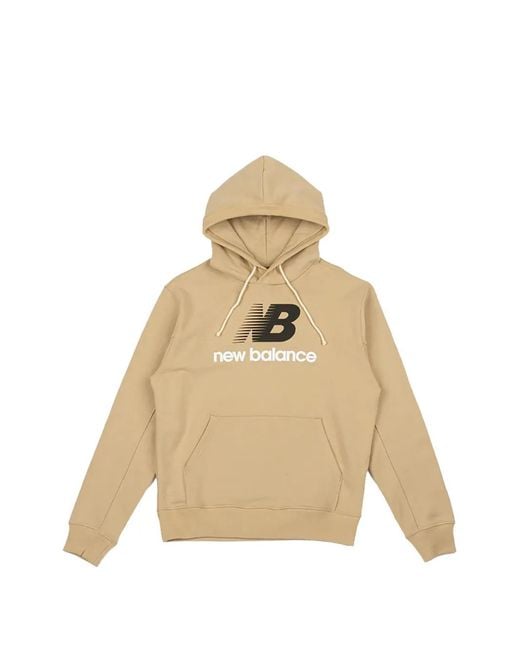 New Balance Heritage Logo-Detail Hoodie in Natural for Men | Lyst UK