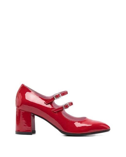 CAREL PARIS Alice Buckle Mary Jane Pumps in Red | Lyst UK