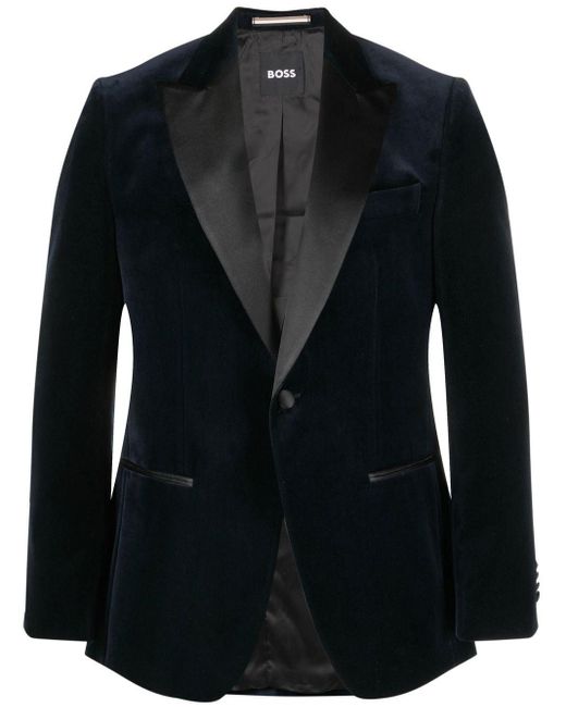 BOSS by HUGO BOSS Hutson Velvet Tuxedo Jacket in Black for Men | Lyst