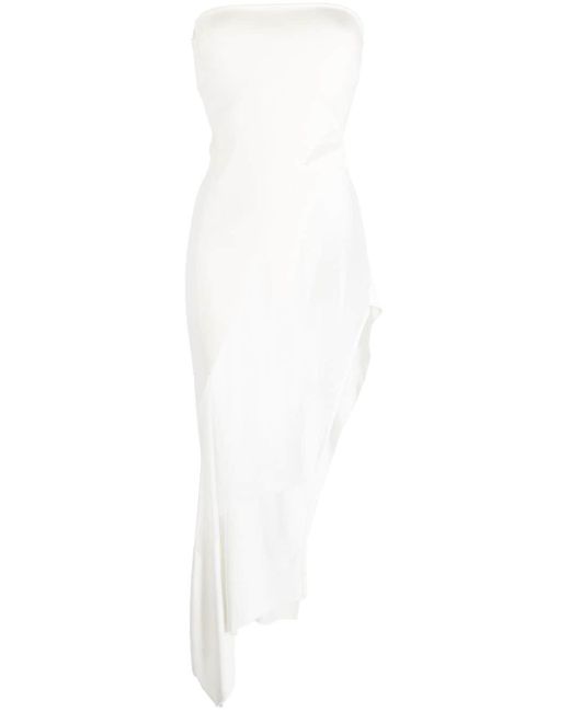 Mugler Semi Sheer Cut Out Dress In White Lyst