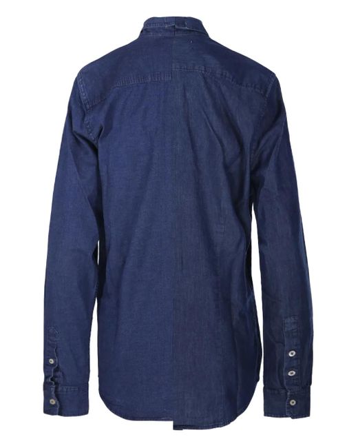 E.L.V. Denim Double-Pocket Denim Shirt in Blue | Lyst