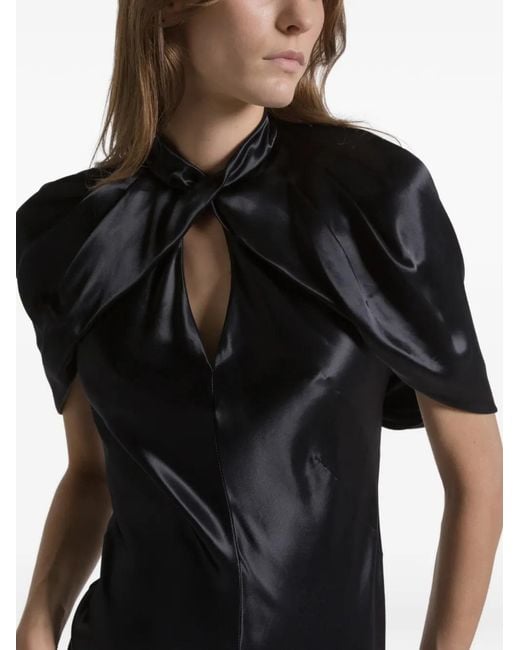 Alberta Ferretti Tie-Fastening Maxi Dress in Black | Lyst UK