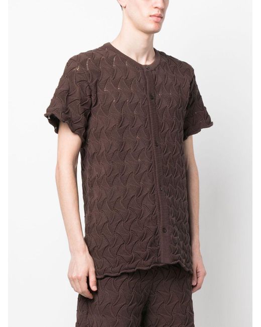 Robyn Lynch Wave Cable-Knit Cardigan in Brown for Men | Lyst