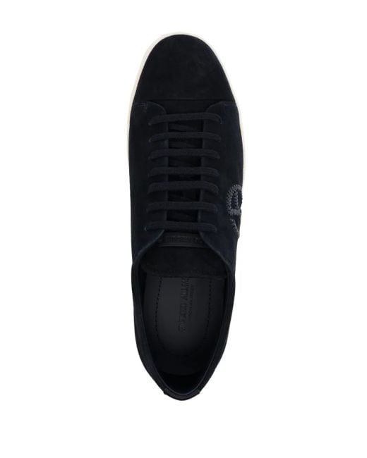 Giorgio Armani Refined Trainers With Soft Leather Upper in Blue for Men ...