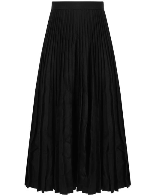 Balenciaga Creased Wool Pleated Skirt in Black | Lyst UK