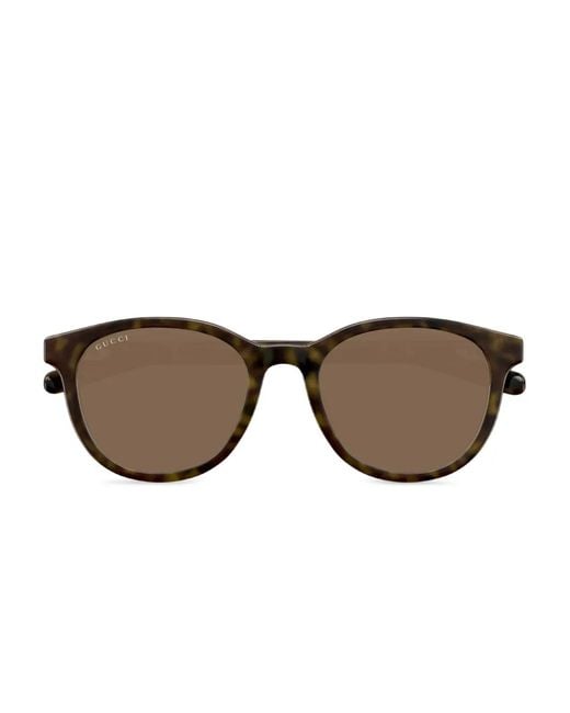 Gucci Tortoiseshell Round-Frame Sunglasses in Brown for Men | Lyst UK