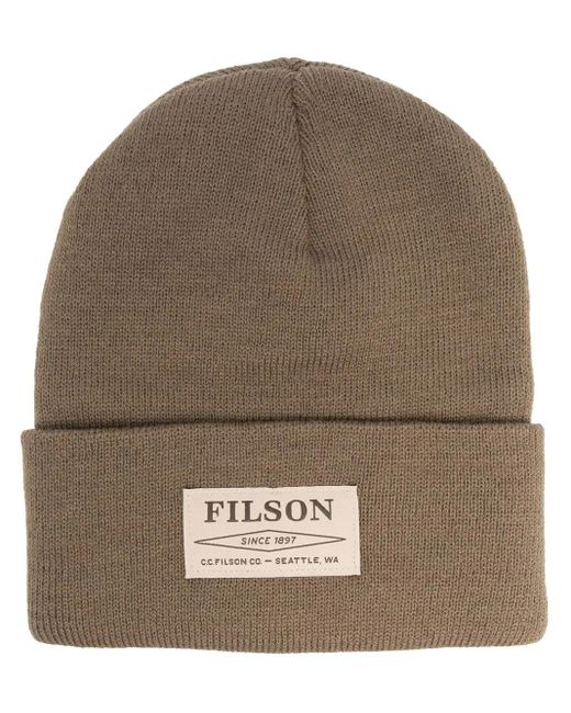 Filson Logo-Patch Knit Hat in Brown for Men | Lyst