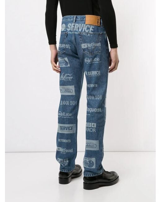 Vetements Fully Branded Jeans in Blue for Men | Lyst UK