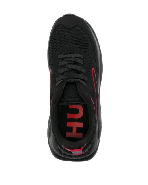 HUGO Leon Running Sneakers in Black for Men | Lyst