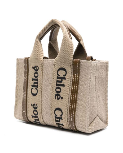 Chloé Mini Woody Tote Bag in Metallic | Lyst