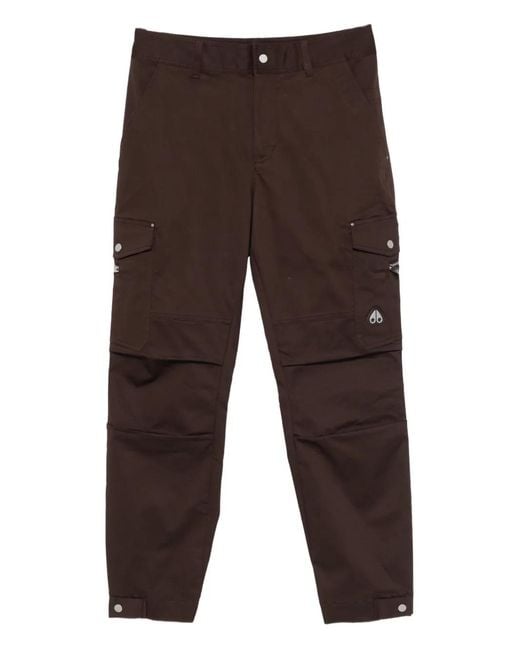 Moose Knuckles Cargo-Pockets Logo-Patch Trousers in Brown for Men | Lyst UK