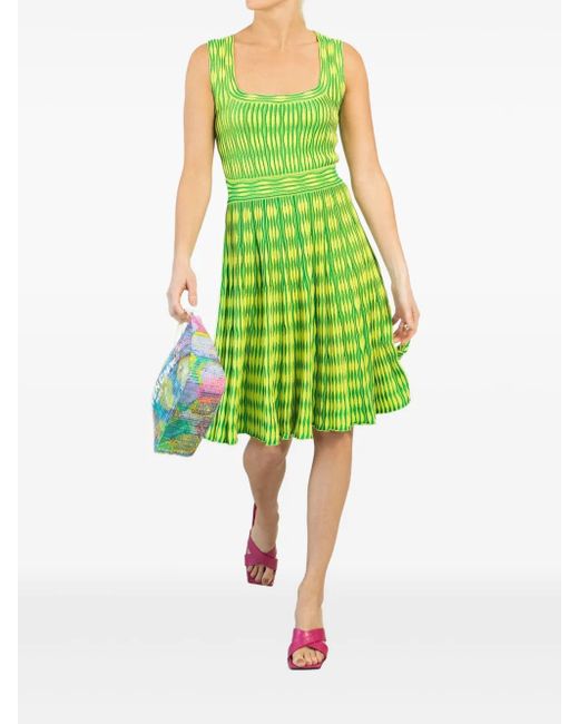 Antonino Valenti Concetta Pleated Knitted Midi Dress in Green | Lyst UK