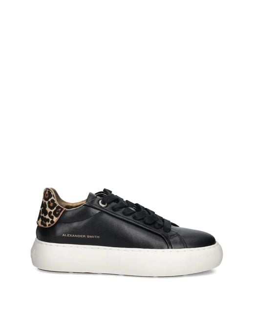 Alexander Smith Soho Leopard-Print Platform Sneakers in Black | Lyst UK