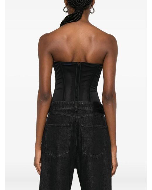Mugler Strapless Corset-Style Top in Black | Lyst UK