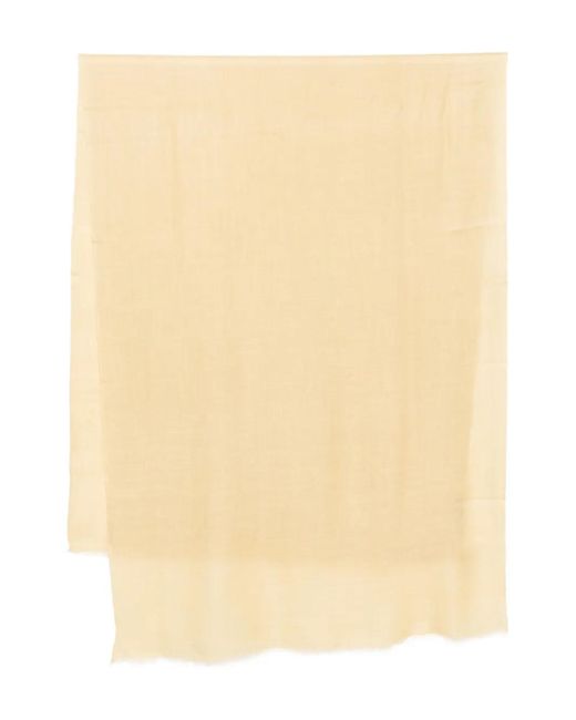 Akee International Raw-Edge Scarf in Natural | Lyst UK