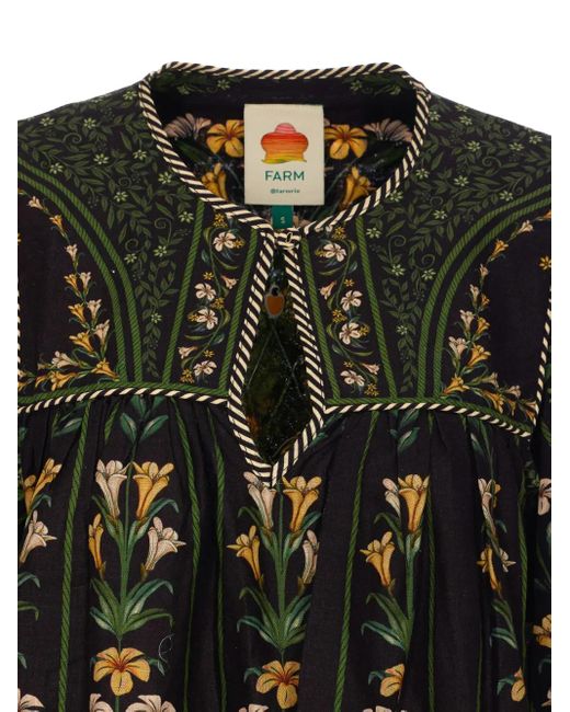FARM Rio Flowers Arch Blouse in Black | Lyst