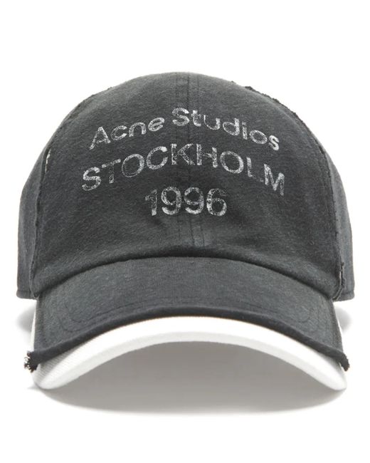 Acne Studios Logo-Stamp Baseball Cap in Gray | Lyst