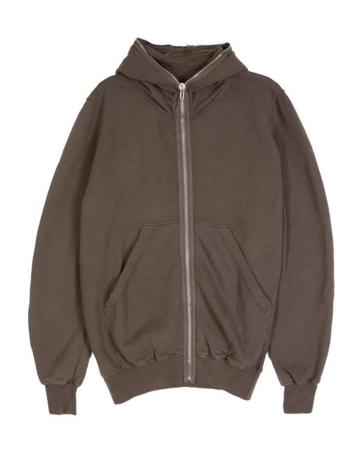 Rick Owens Jumbo Gimp Zip-Up Hoodie in Brown for Men | Lyst