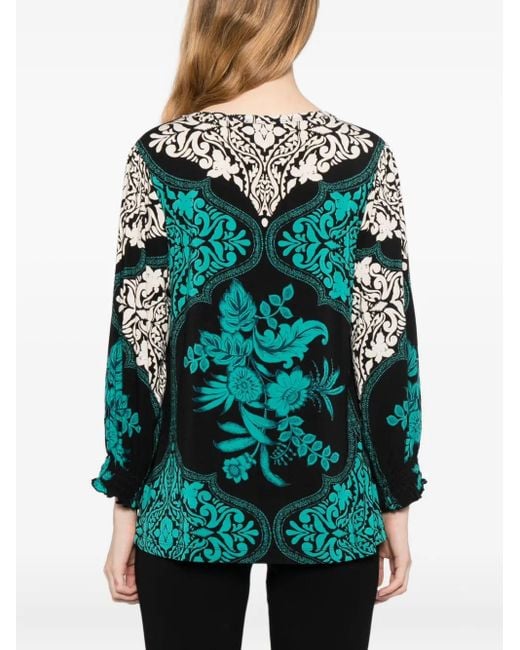 Johnny Was Janie T-Shirt in Green | Lyst UK