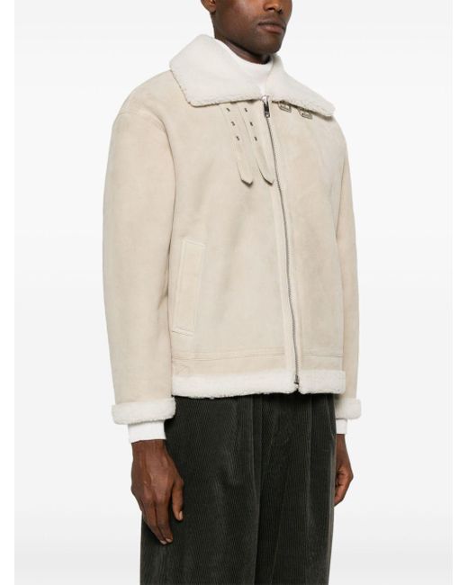 Arma Shearling-Trim Jacket in Natural for Men | Lyst