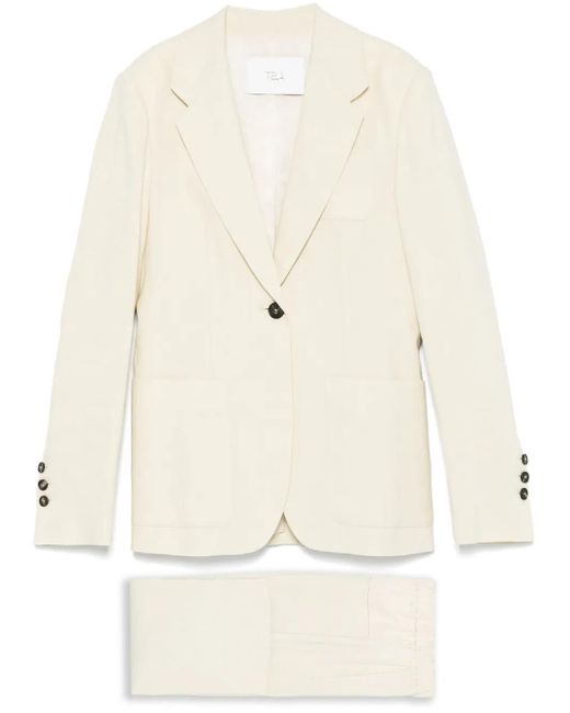 Tela Single-Breasted Suit in Natural | Lyst
