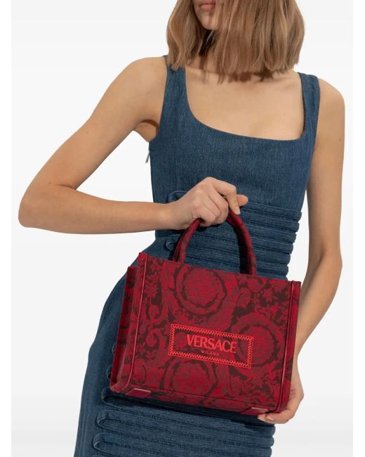 Versace Medium Barocco Athena Bag in Red | Lyst