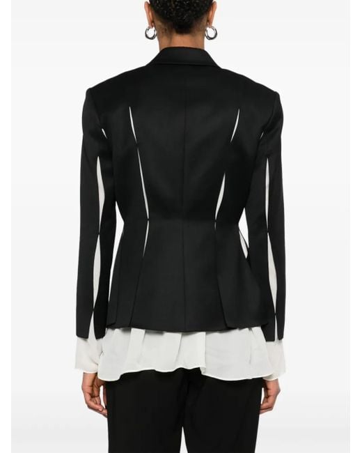 ROKH Cut-Out Layered Blazer in Black | Lyst