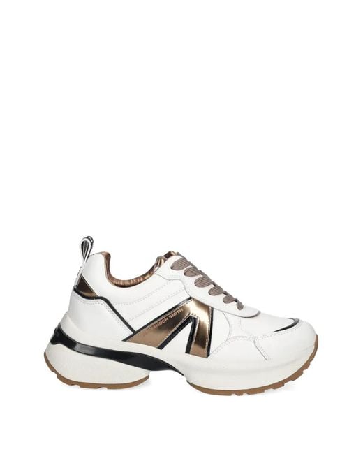 Alexander Smith Victoria Metallic-Trim Sneakers in White | Lyst UK