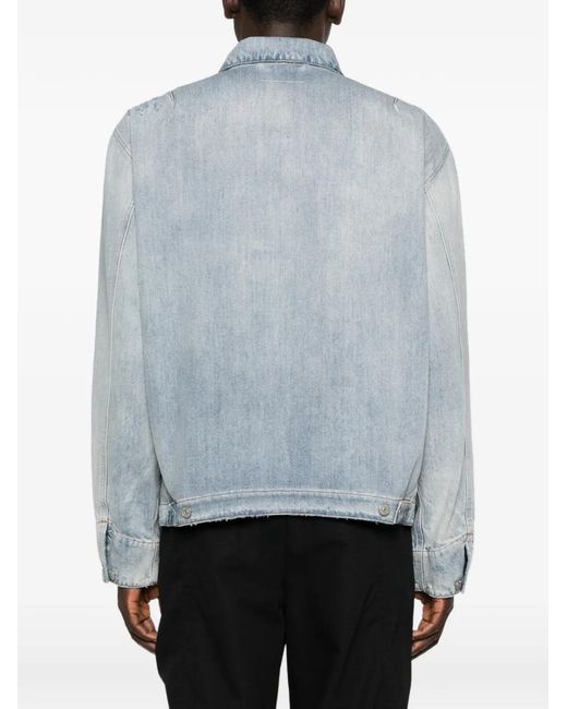 MM6 by Maison Margiela Numbers-Motif Denim Jacket in Blue for Men | Lyst