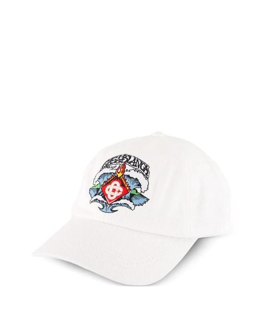 CASABLANCA Waves Embroidered-Logo Baseball Cap in White | Lyst UK