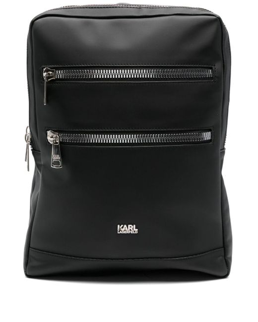 Karl Lagerfeld Logo-Lettering Backpack in Black for Men | Lyst