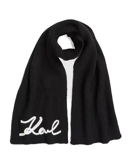 Karl Lagerfeld Logo-Detailed Scarf in Black | Lyst UK