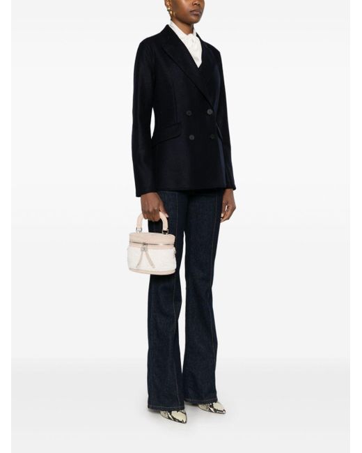 Peserico Faux-Shearling Tote Bag in White | Lyst