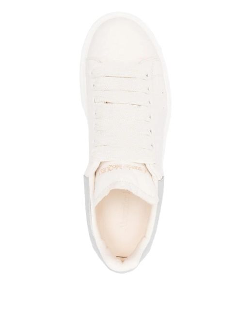 McQueen Oversized Sneakers With Textured Heel Tab Shoes in White | Lyst