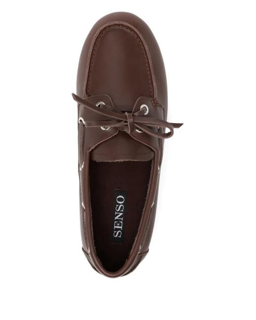 Senso Leather Boat Shoes in Brown | Lyst UK