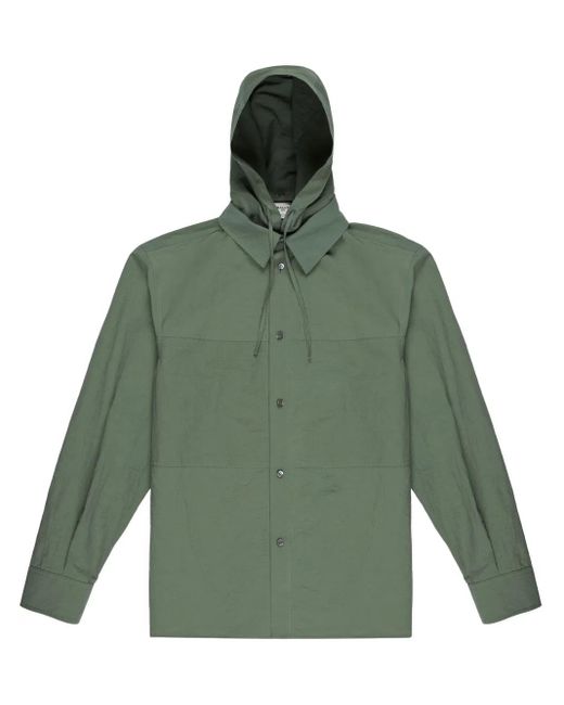 Bally Hooded Shirt Jacket in Green for Men | Lyst UK