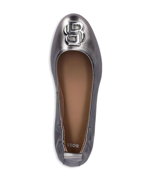 BOSS Monogram Ballet Flats in Gray | Lyst